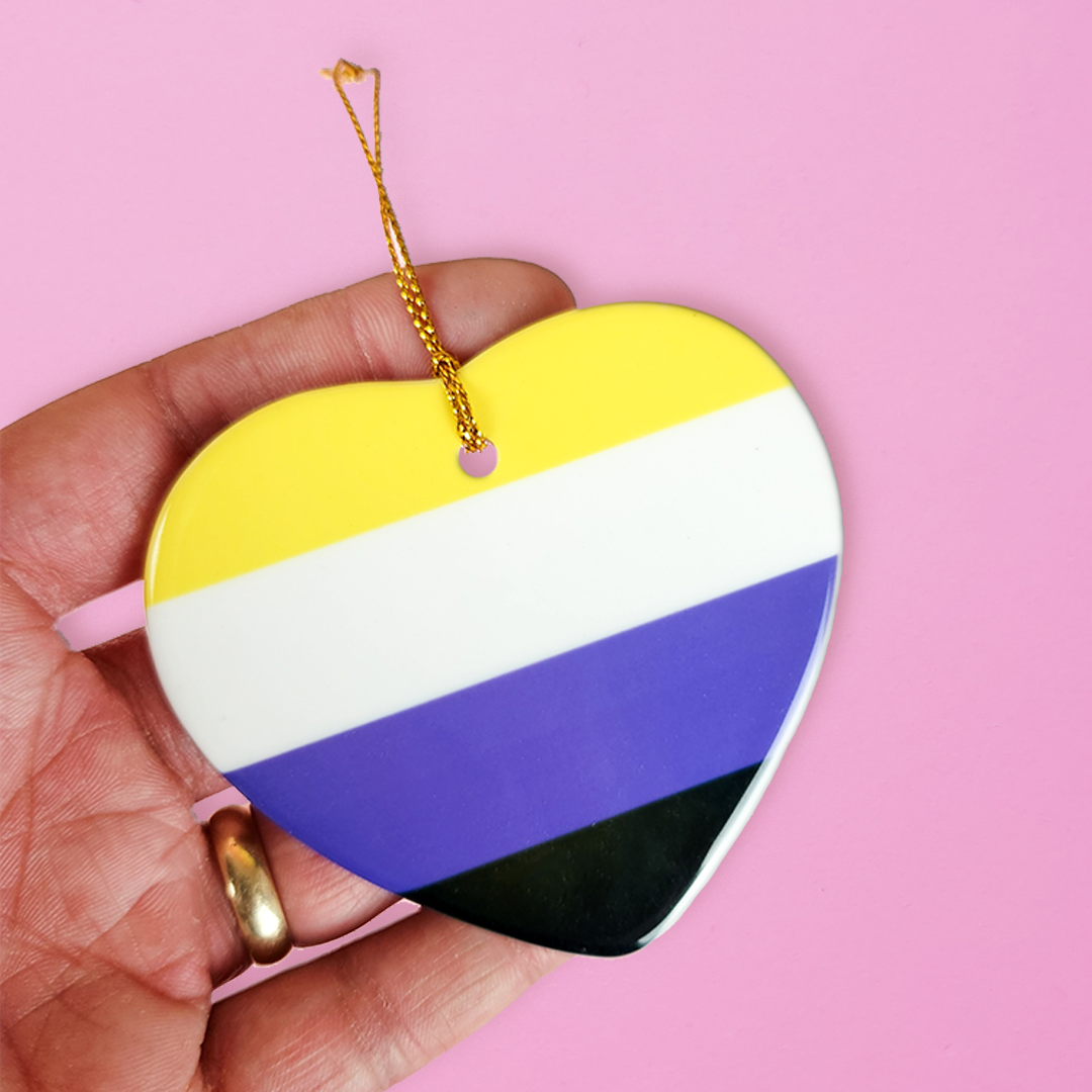 Nonbinary Pride Ornament – Little Rainbow Paper Co