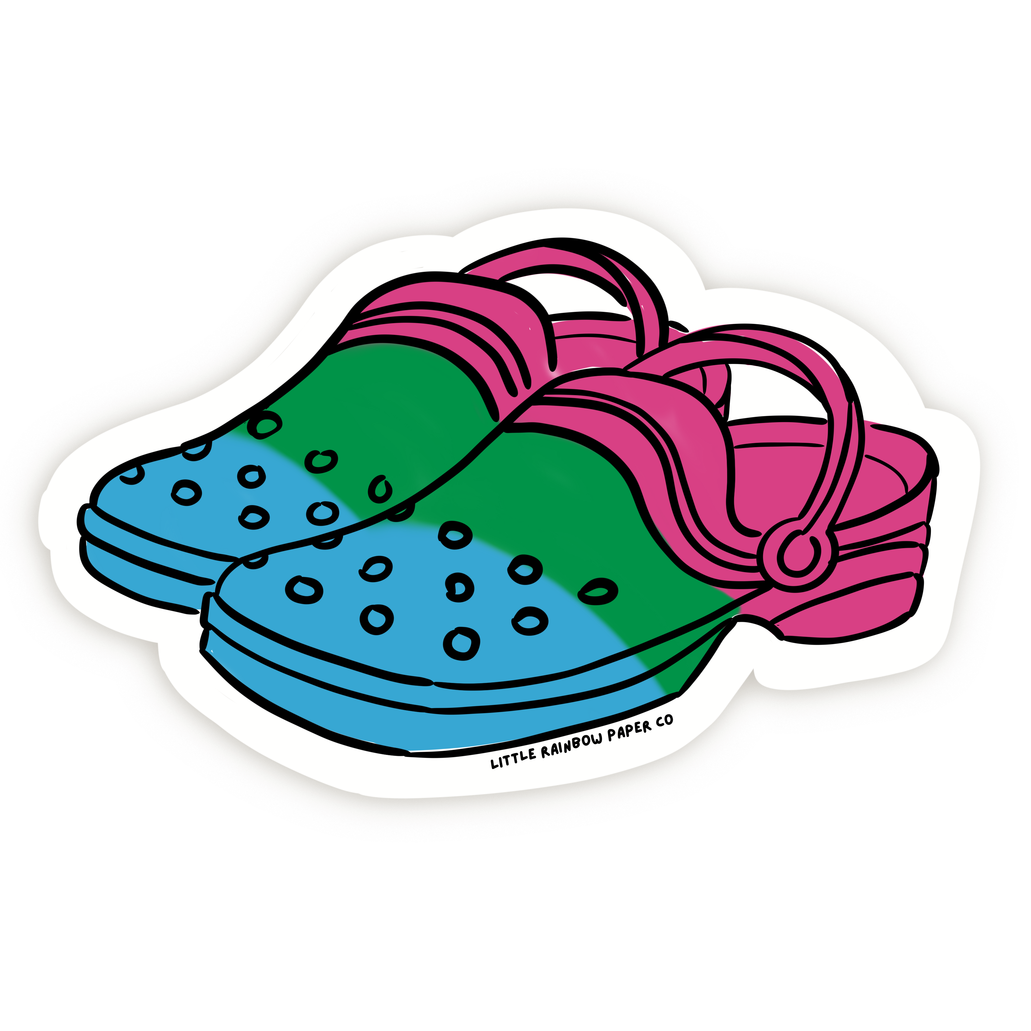 Polysexual Pride Crocs Sticker – Little Rainbow Paper Co