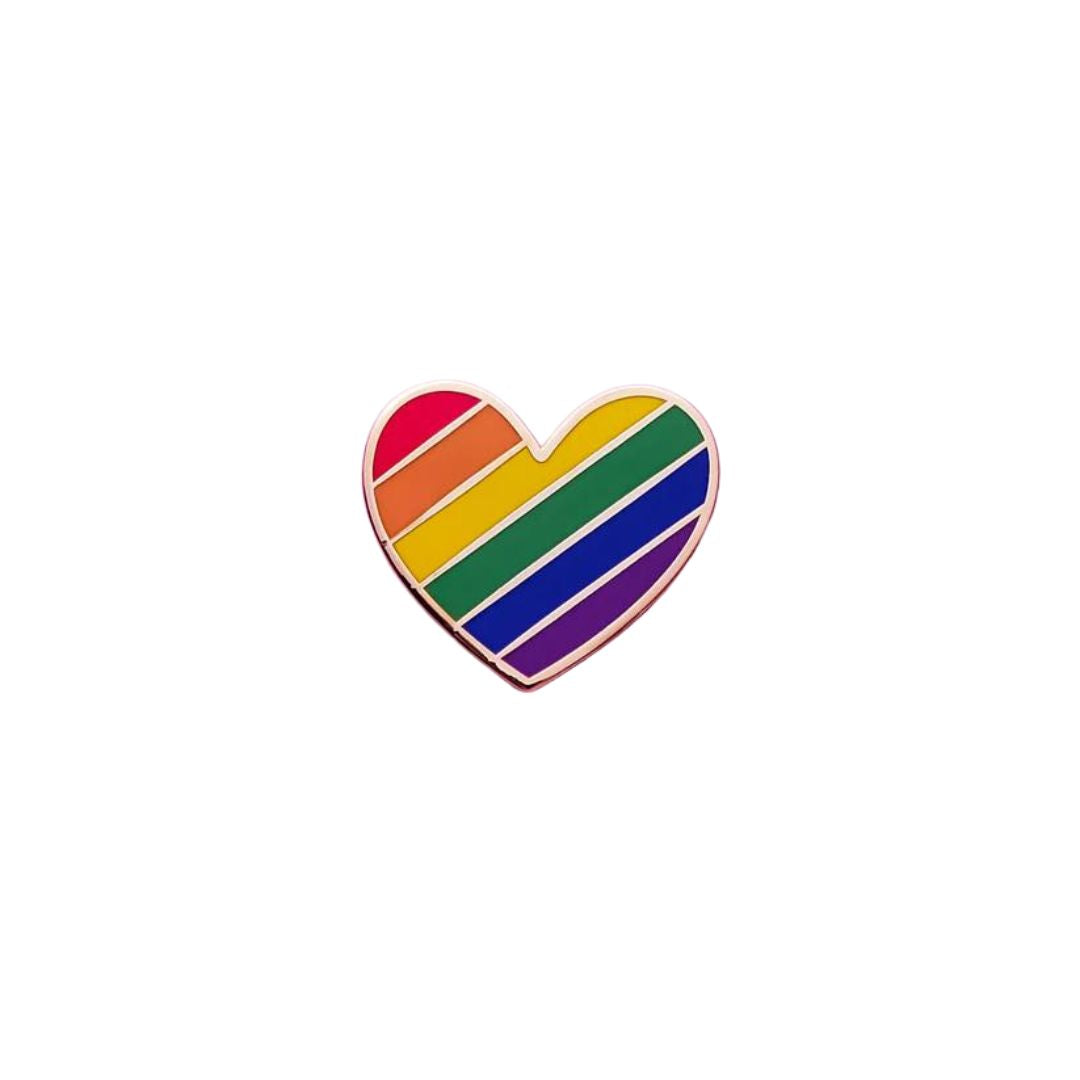 Rainbow Heart Pin - LGBTQ Pins For Sale | Little Rainbow Paper Co