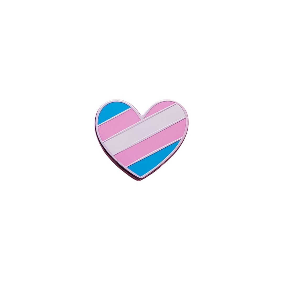 Trans Heart Pin - LGBTQ Pins For Sale | Little Rainbow Paper Co