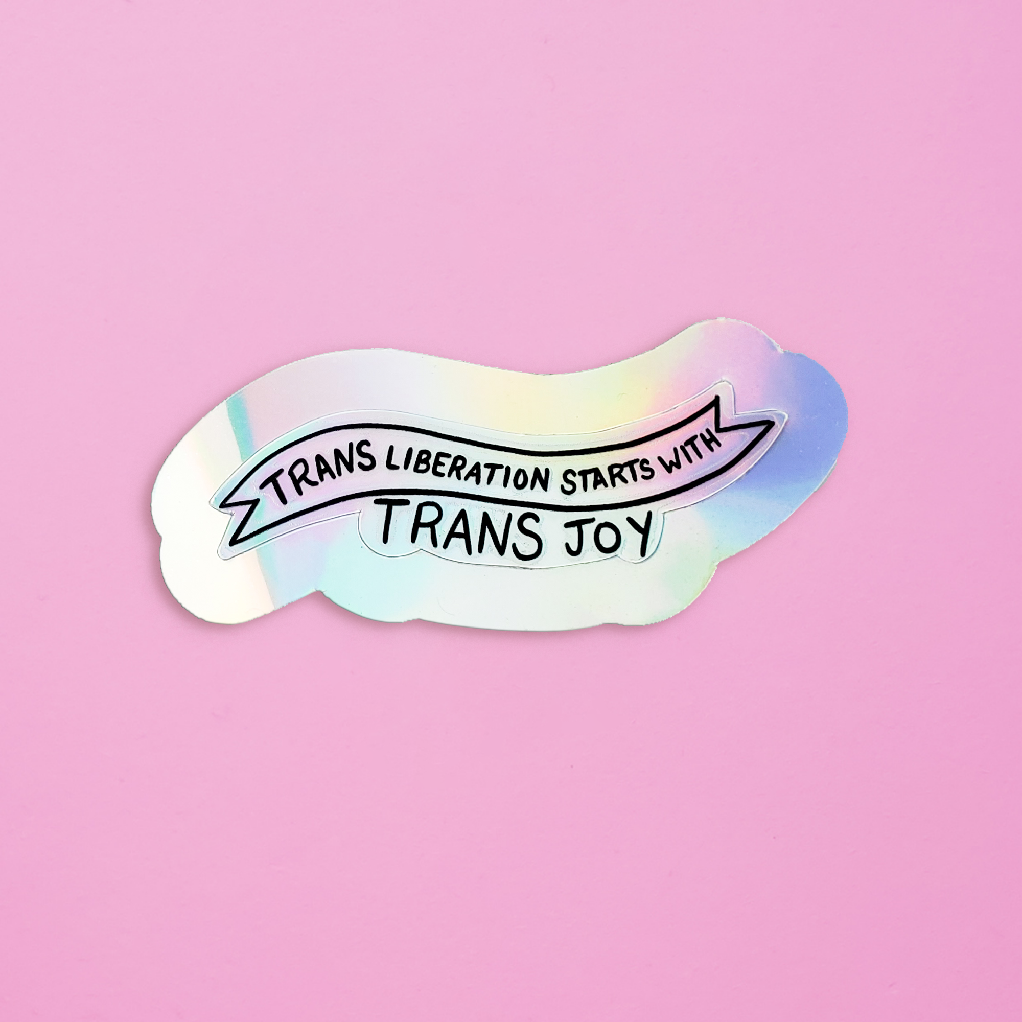 Trans Liberation Holographic Sticker – Little Rainbow Paper Co